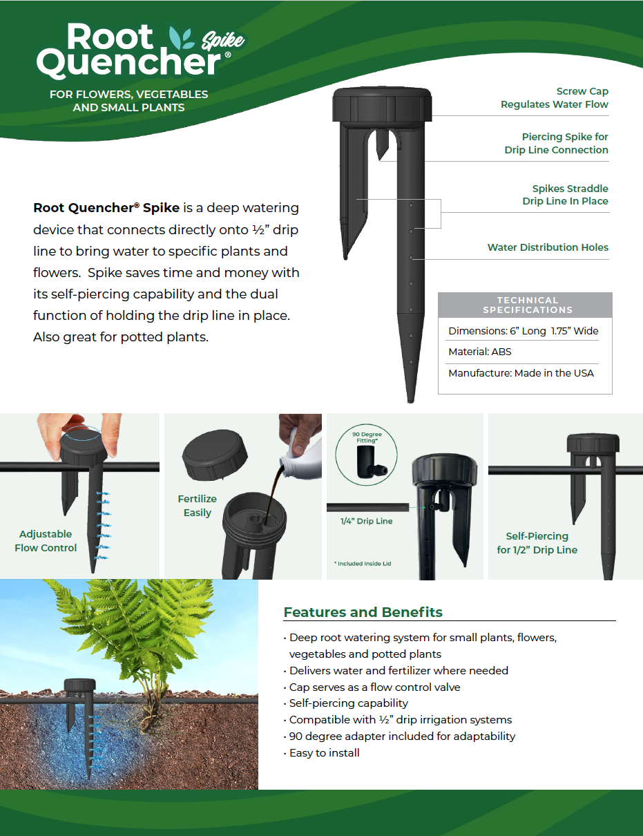 Root Quencher Spike Sell Sheet – Root Quencher Wholesale